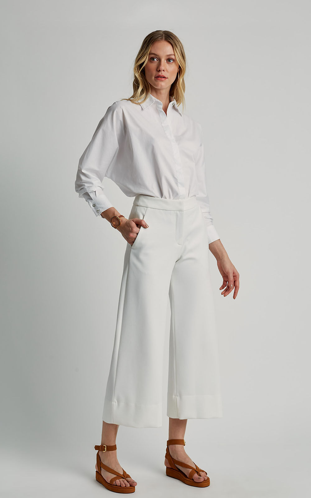Calça Malha Cropped Off White - Lenny Niemeyer