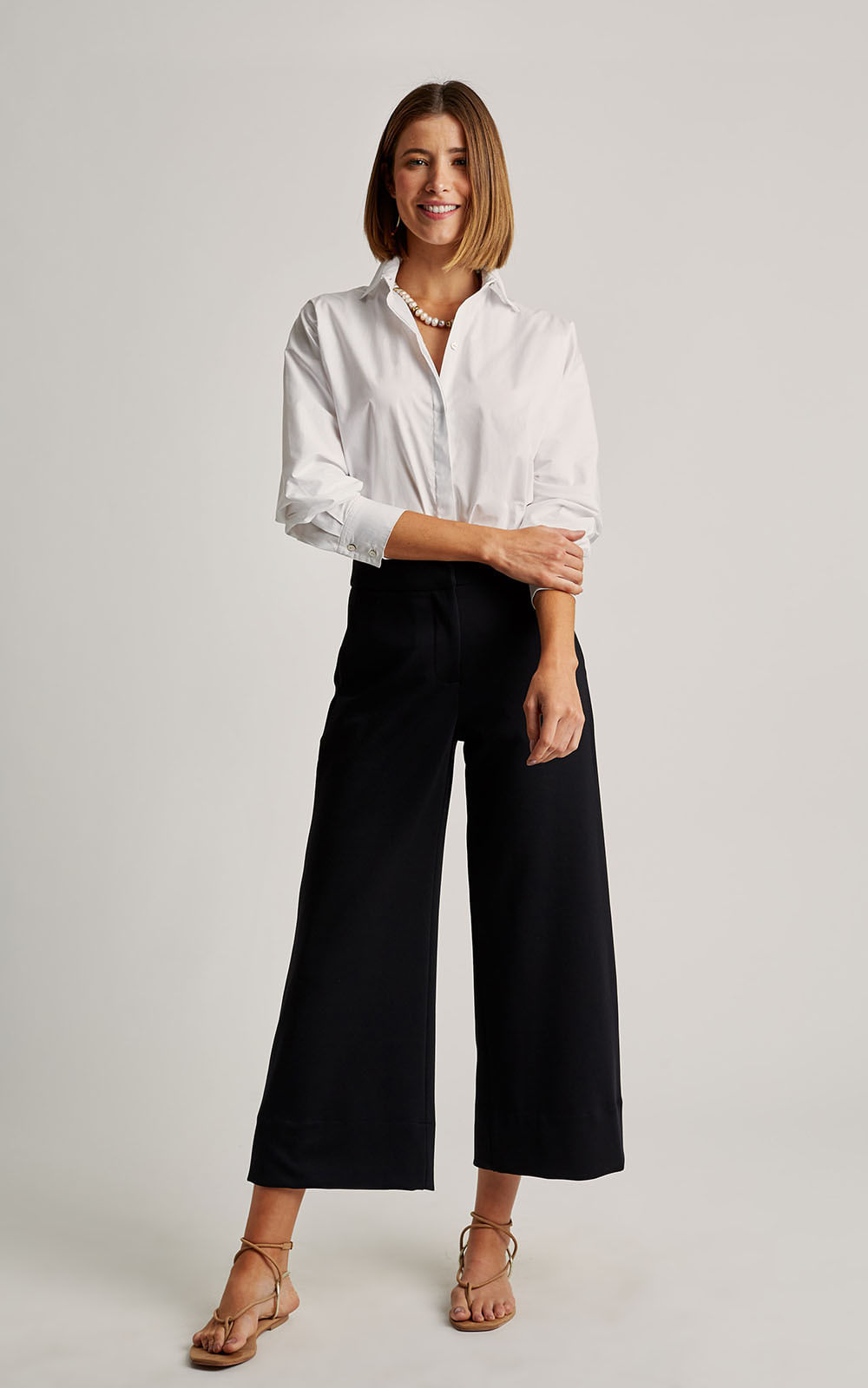 Calça Malha Cropped Preta - Lenny Niemeyer