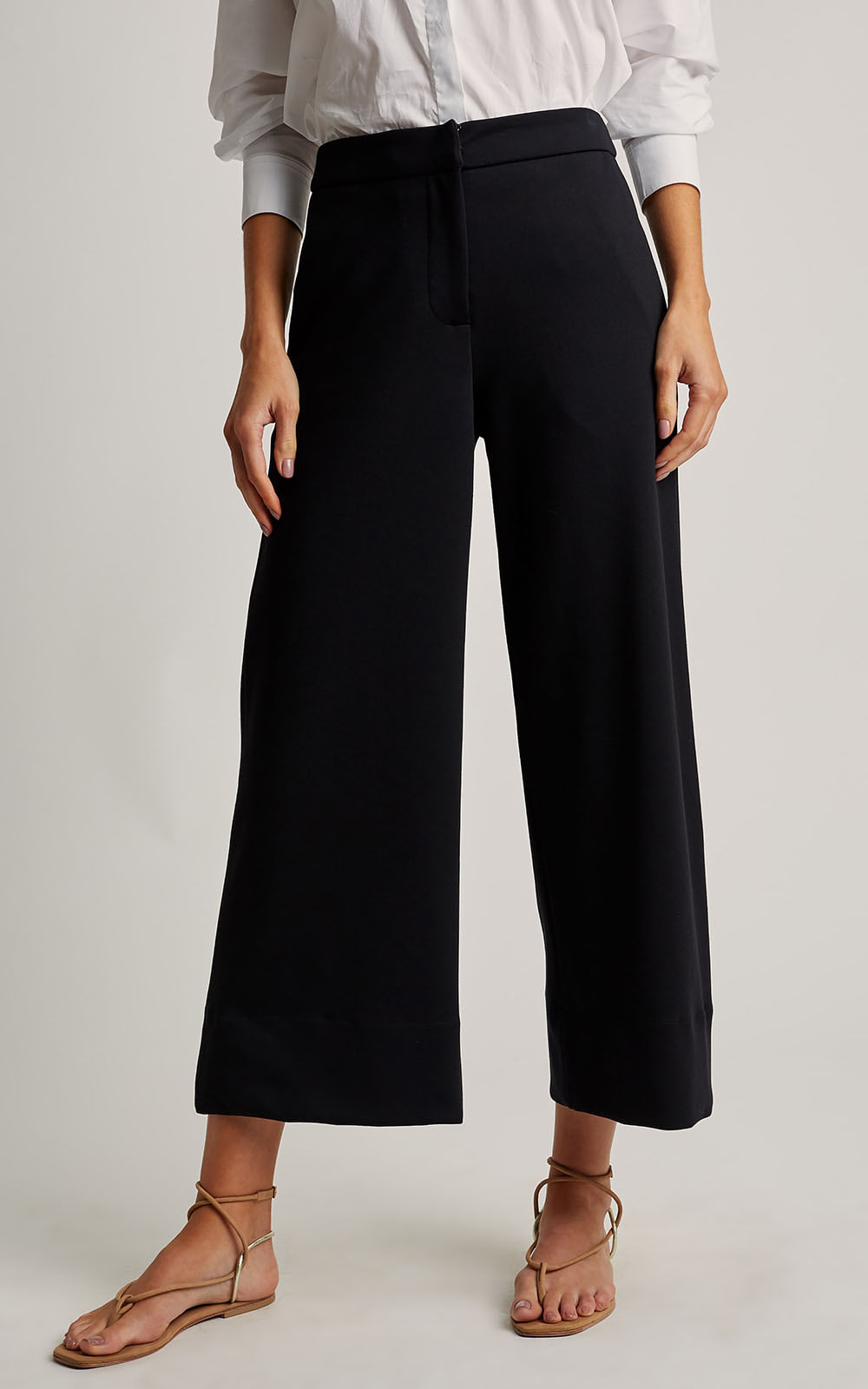 Calça Malha Cropped Preta - Lenny Niemeyer