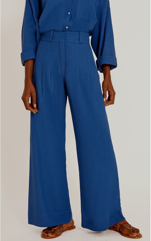 Calça Pantalona Cropped Cobalto - Lenny Niemeyer